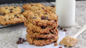 Peanut Butter Raisin Bran Cookies