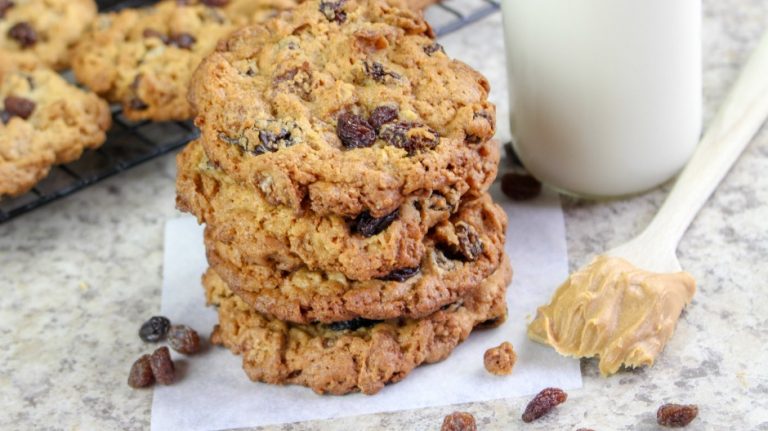 Peanut Butter Raisin Bran Cookies